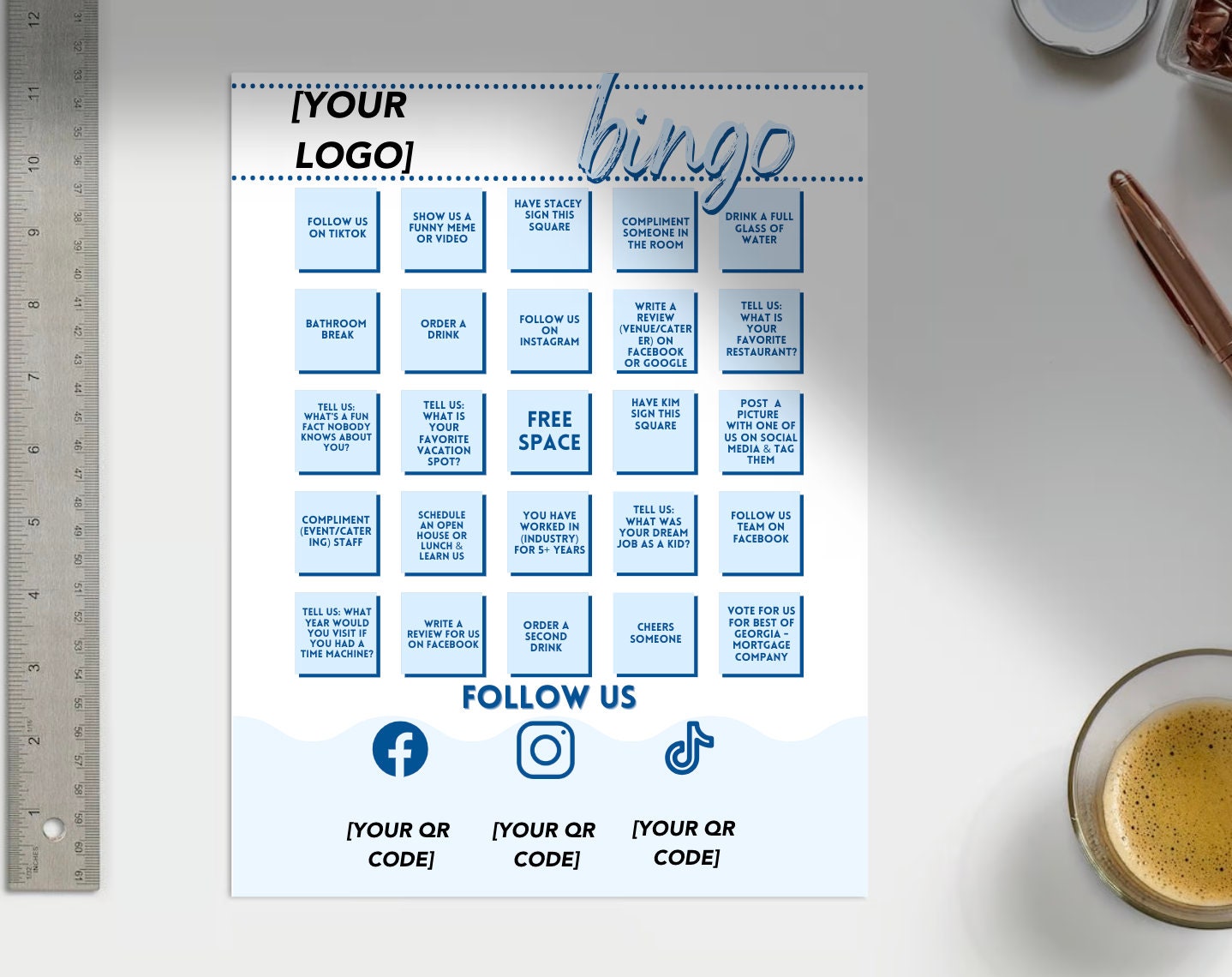 Canva Networking Bingo Card, Real Estate Bingo, Event Bingo, Mortgage ...