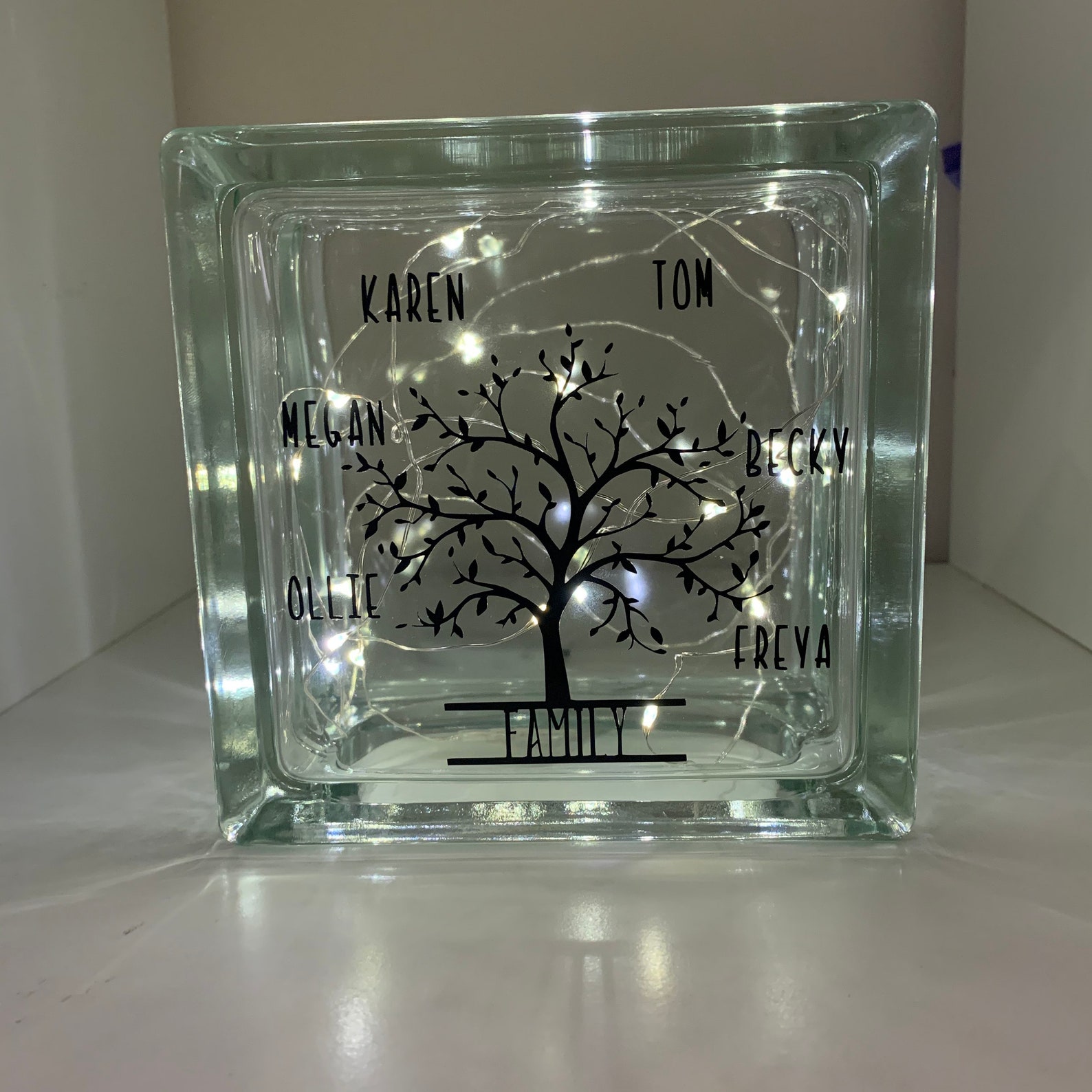 Family Tree Light up Block - Etsy UK
