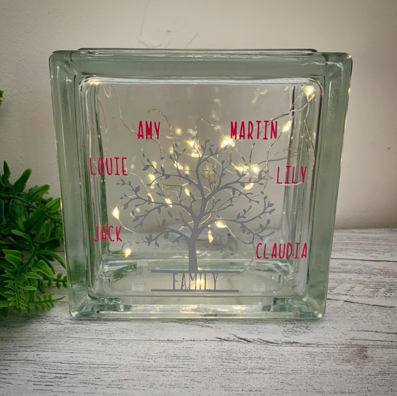 Family Tree Light up Block - Etsy UK