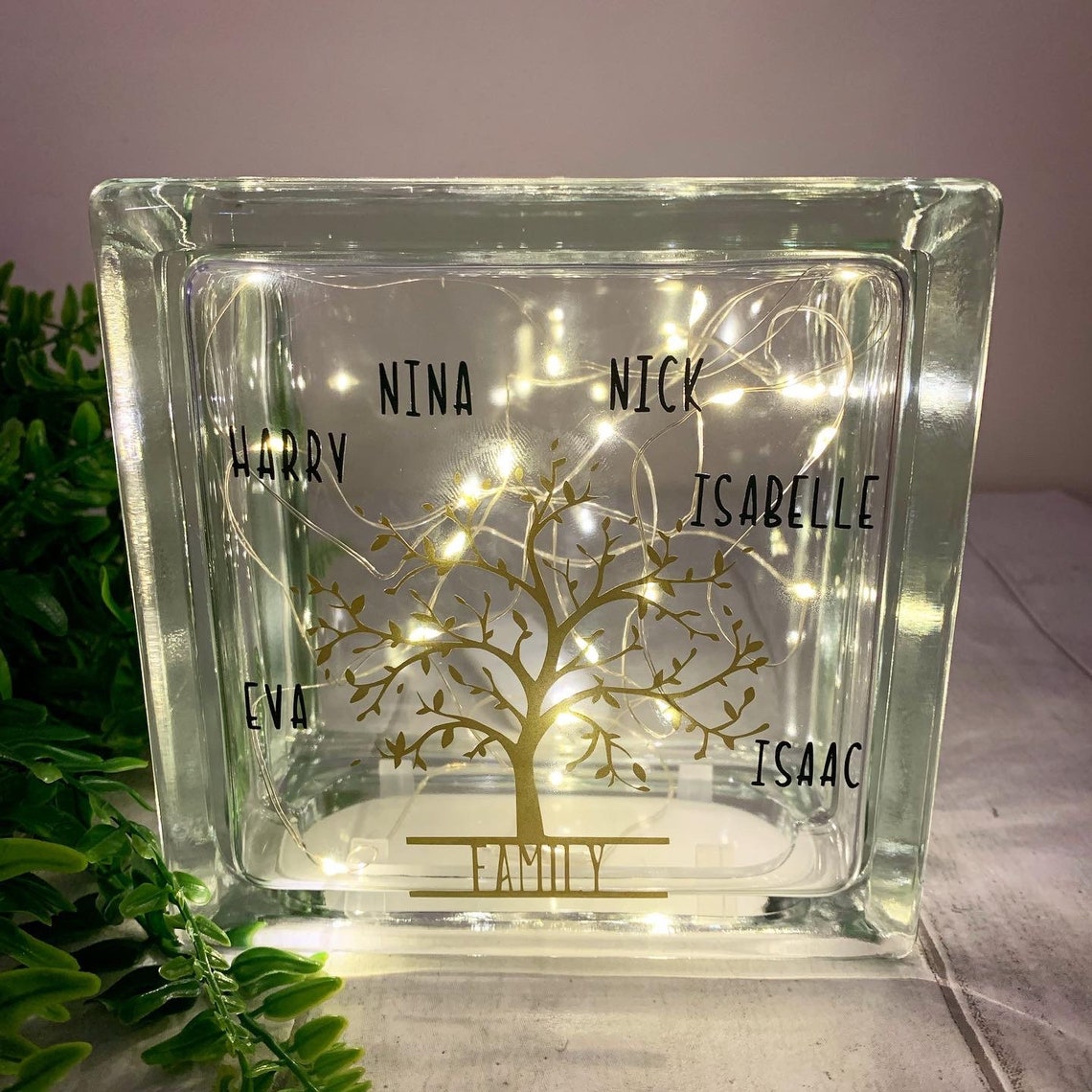 Family Tree Light up Block - Etsy UK