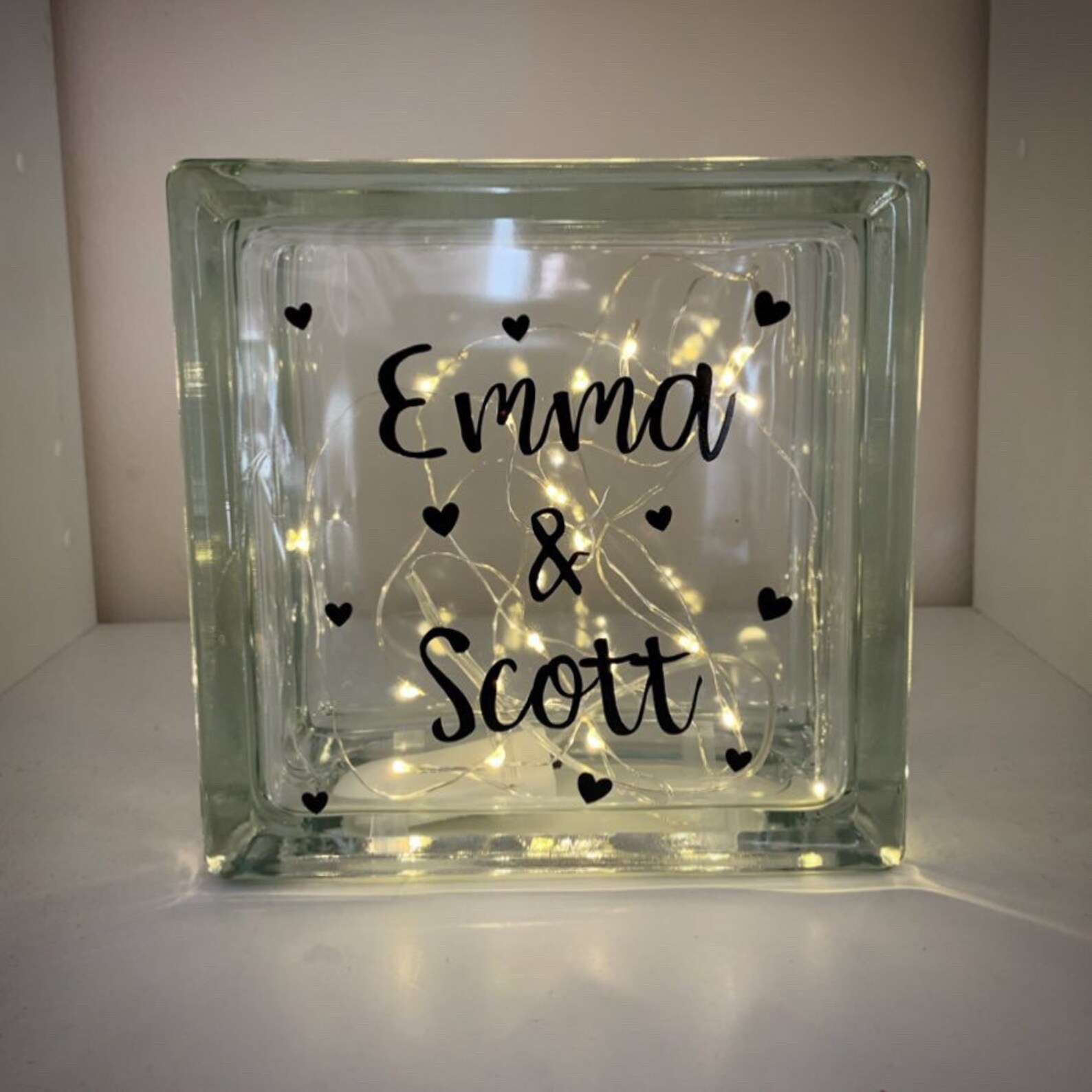 Personalised Glass Block Light - Etsy