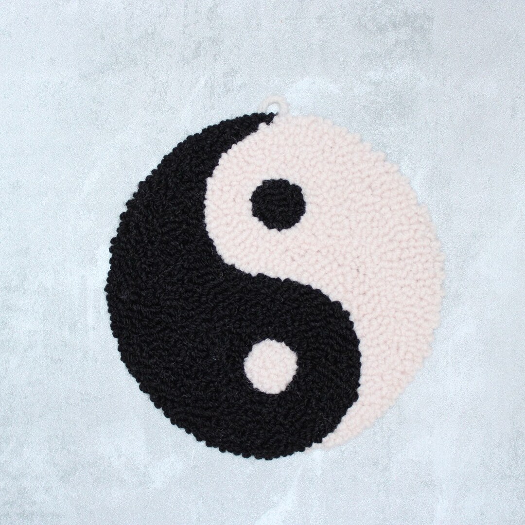 Handmade Yin and Yang Punch Needle Wall Art Hanging Free UK Postage - Etsy