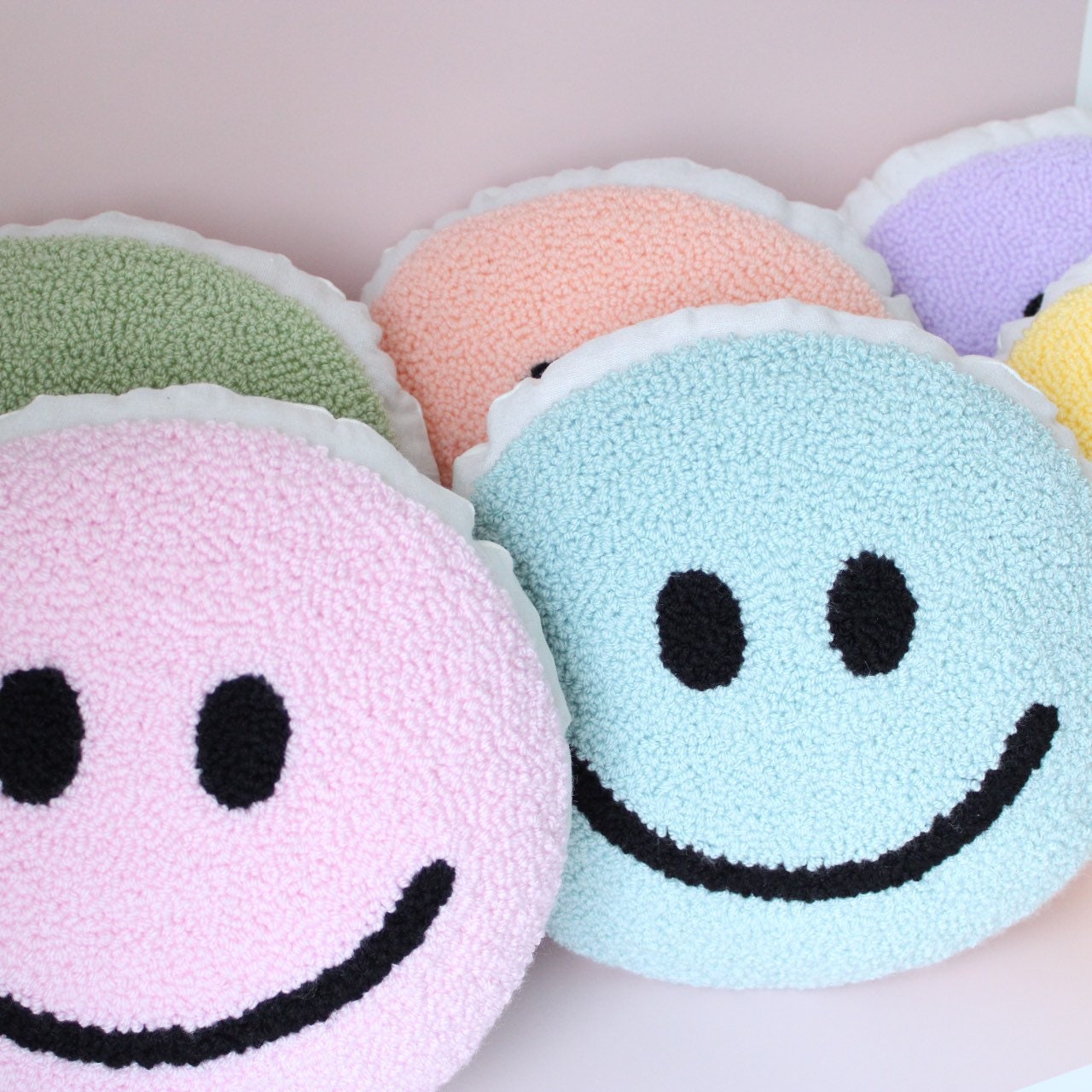Handmade Strawberry Milkshake Punch Needle Smiley Face Cushion - Etsy UK
