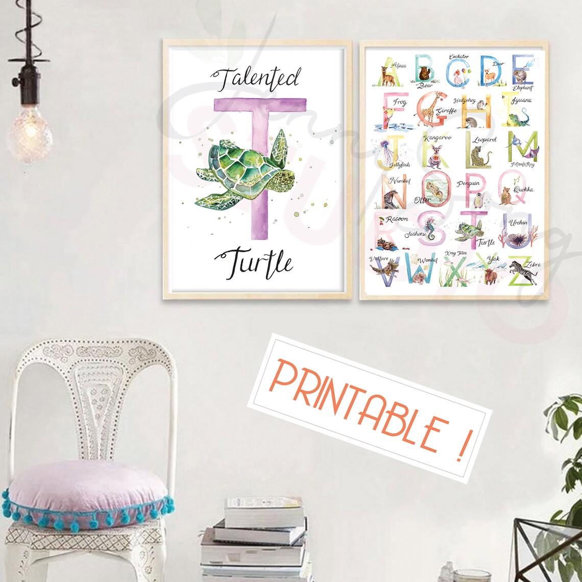 Animal Alphabet Chart Printable Downladable Digital File - Etsy Australia