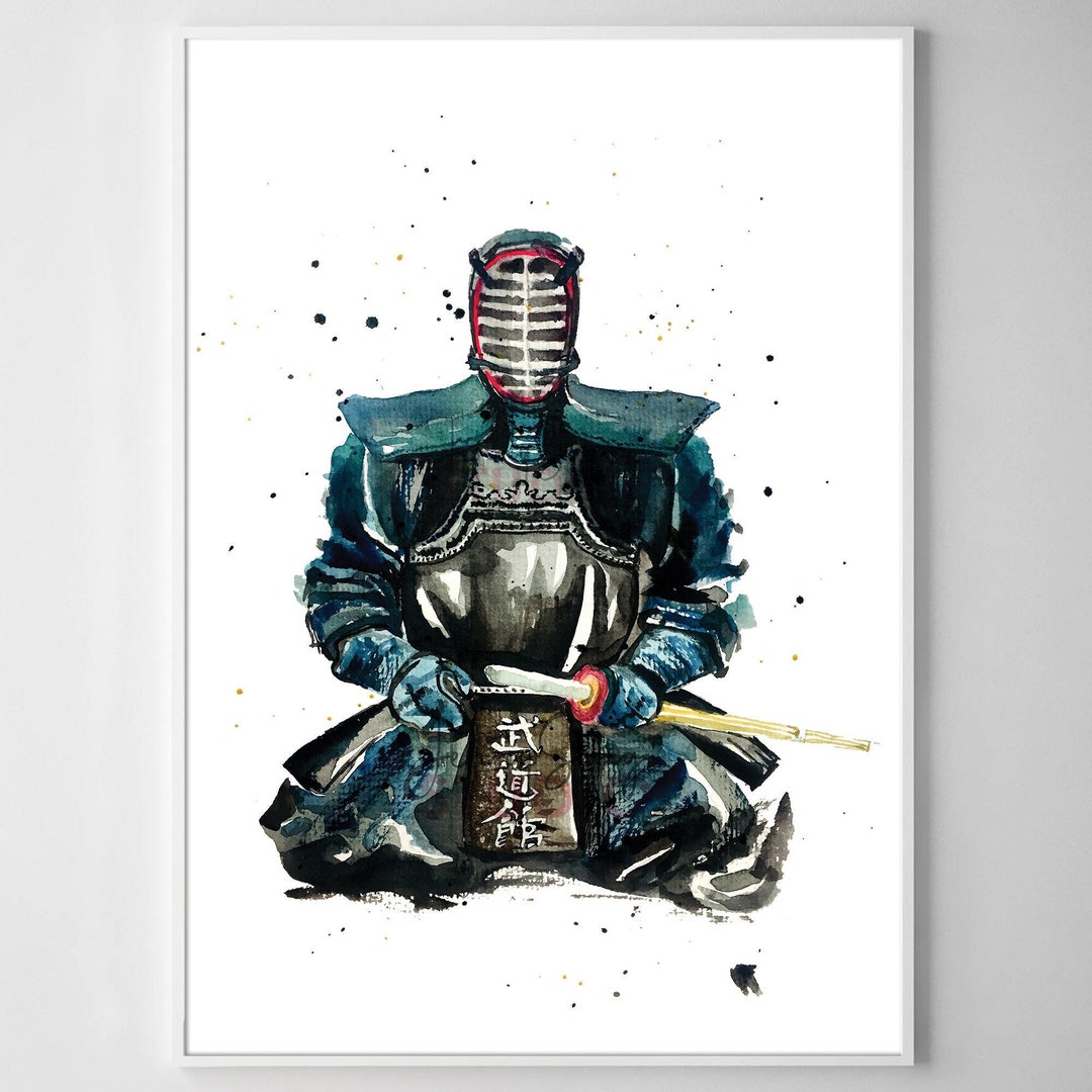 Kendoka Kenshi Kendo Print Painting Poster, Kendo Artwork,martialarts ...