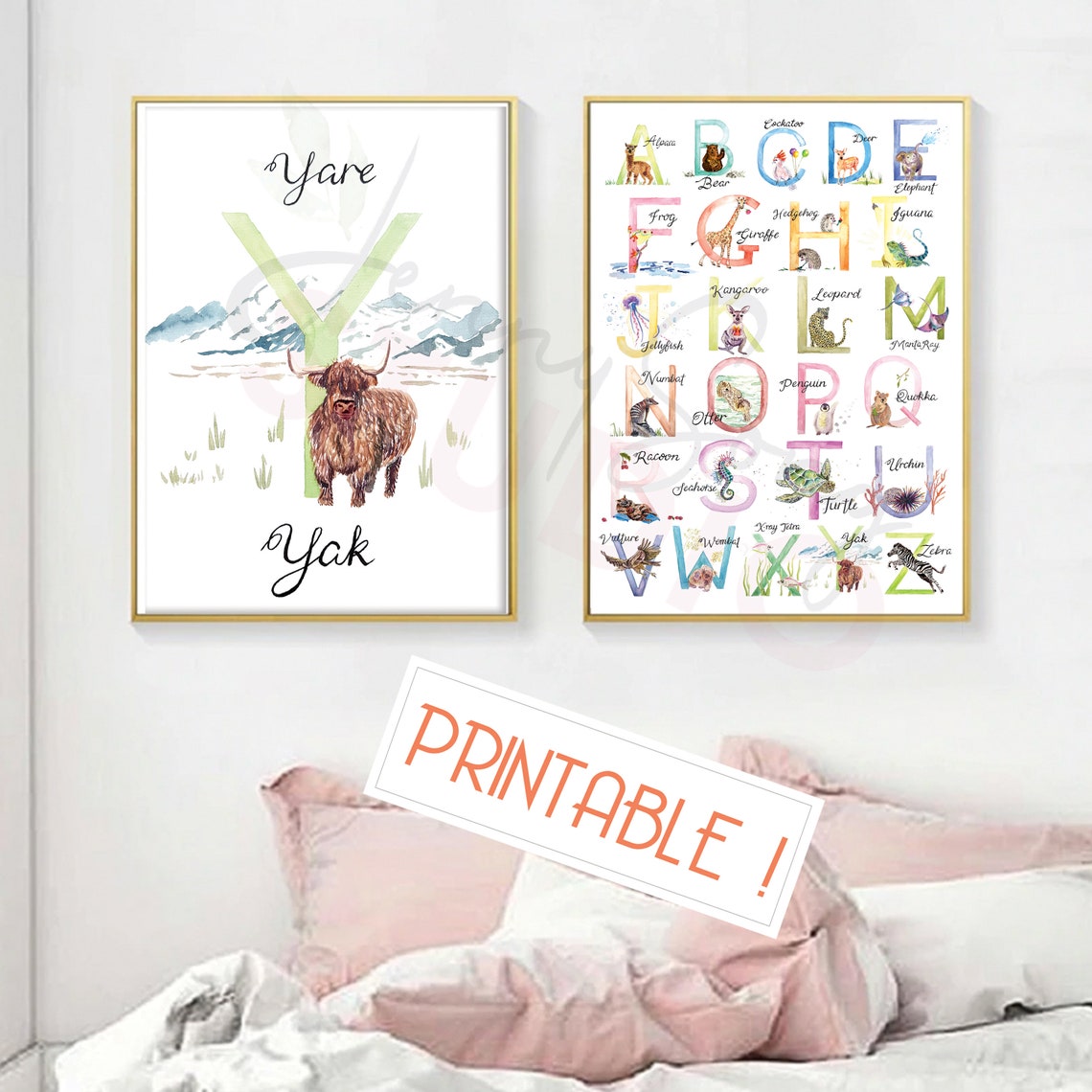 Animal Alphabet Chart Printable Downladable Digital File - Etsy Australia