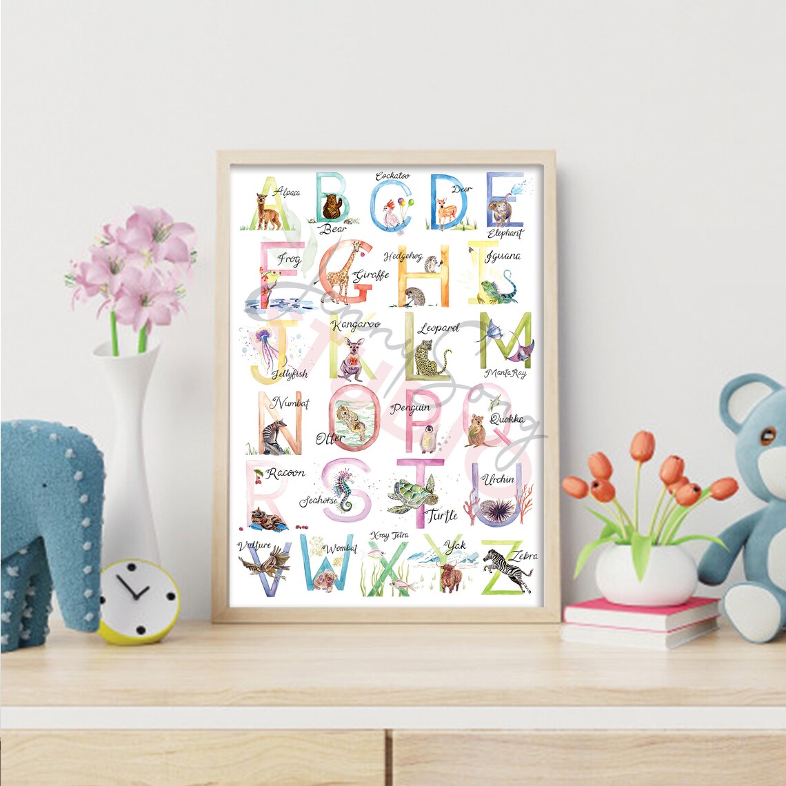 Animal Alphabet Chart Printable Downladable Digital File - Etsy Australia