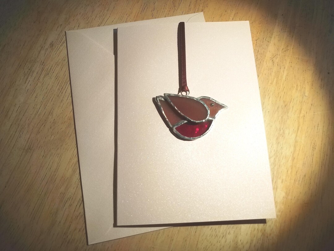Stained Glass Robin Suncatcher on Blank Greetings Card - Etsy