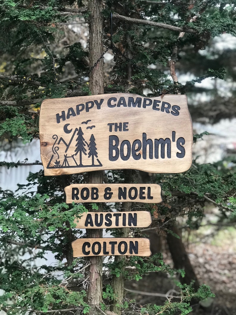 Happy Campers Sign Campsite Signs Camping Signs Happy Campers - Etsy