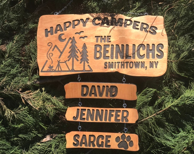 Happy Campers Sign Campsite Signs Camping Signs Happy Campers ...
