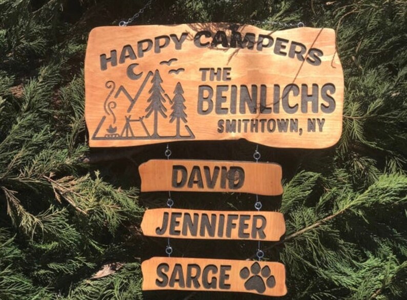 Camping Signs Pop Up Camper Sign Campsite Sign Custom Wood | Etsy