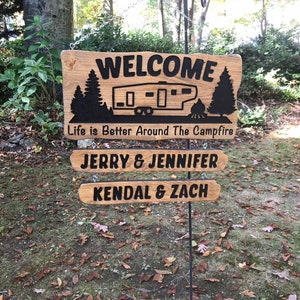 Camping Signs Pop up Camper Sign Campsite Sign Custom Wood Signs ...