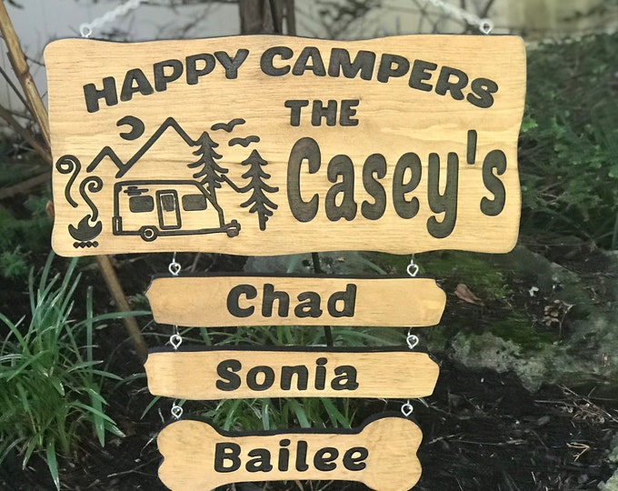 Camping Signs Travel Trailer Camper Sign Campsite Sign Custom Wood ...