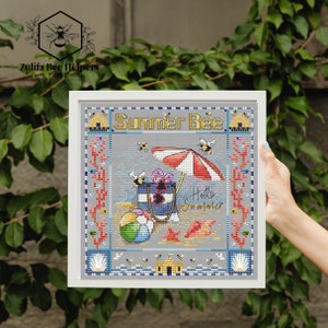 Summer Cross Stitch Pattern Sea Cross Stitch PDF Shell Sampler Bee ...