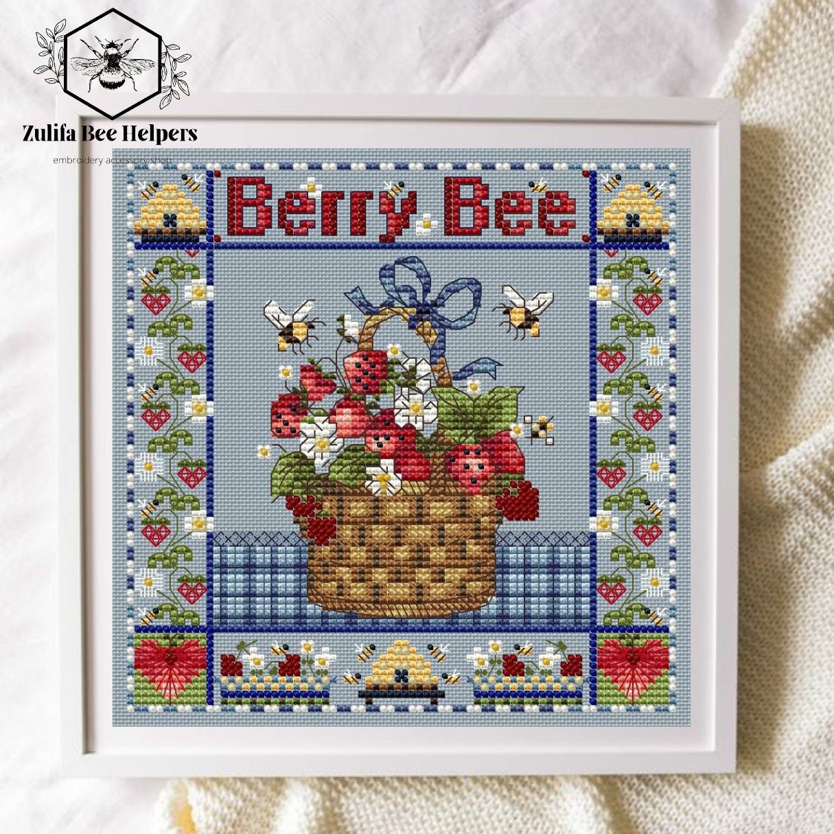 Berry Cross Stitch Pattern Bee Cross Stitch PDF Berry Sampler Bee ...