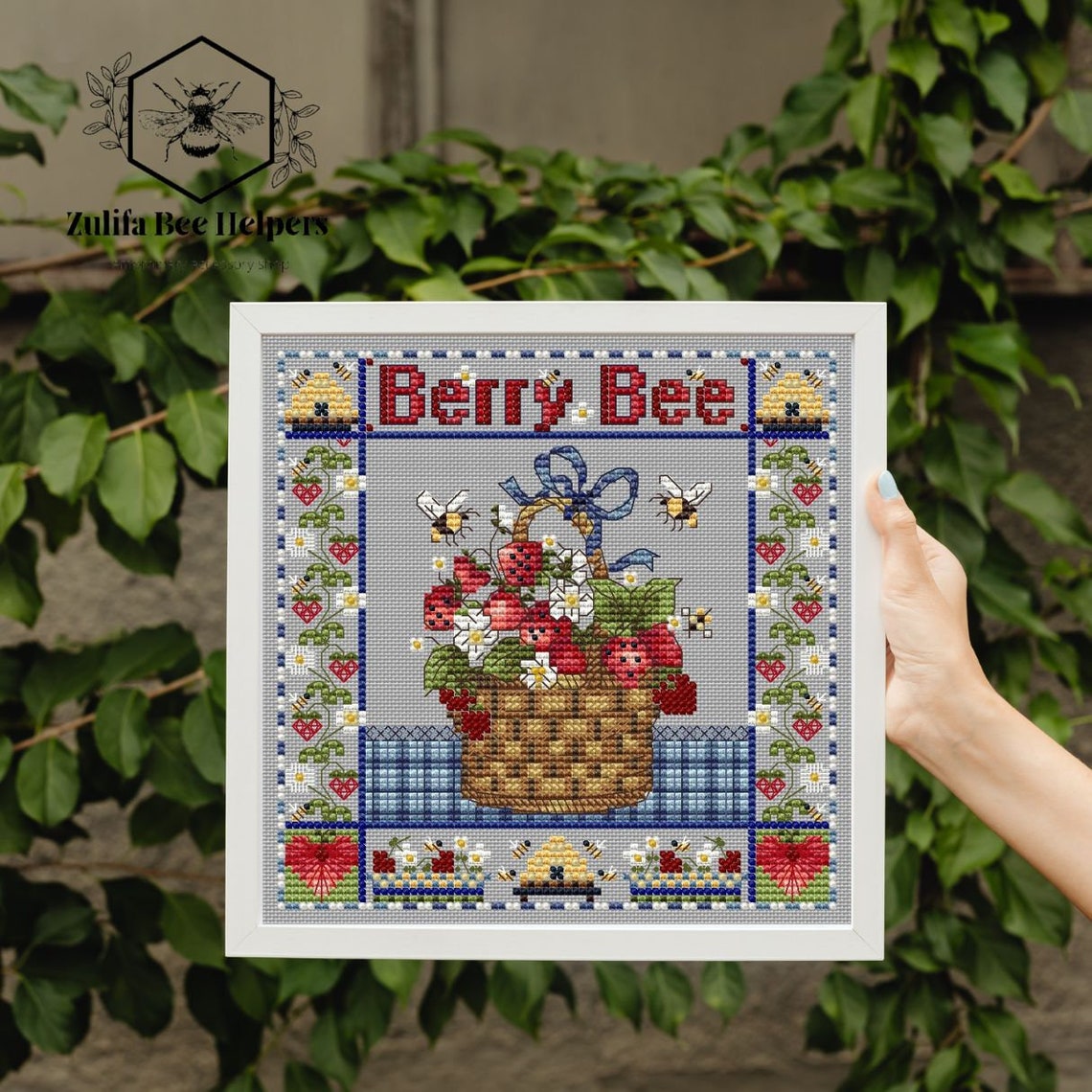 Berry Cross Stitch Pattern Bee Cross Stitch PDF Berry Sampler Bee ...
