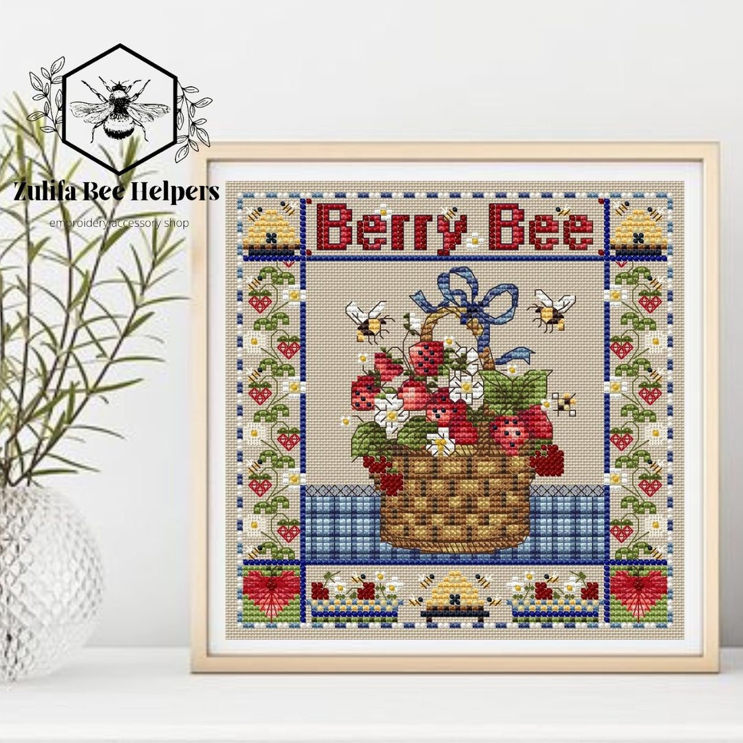 Berry Cross Stitch Pattern Bee Cross Stitch PDF Berry Sampler Bee ...