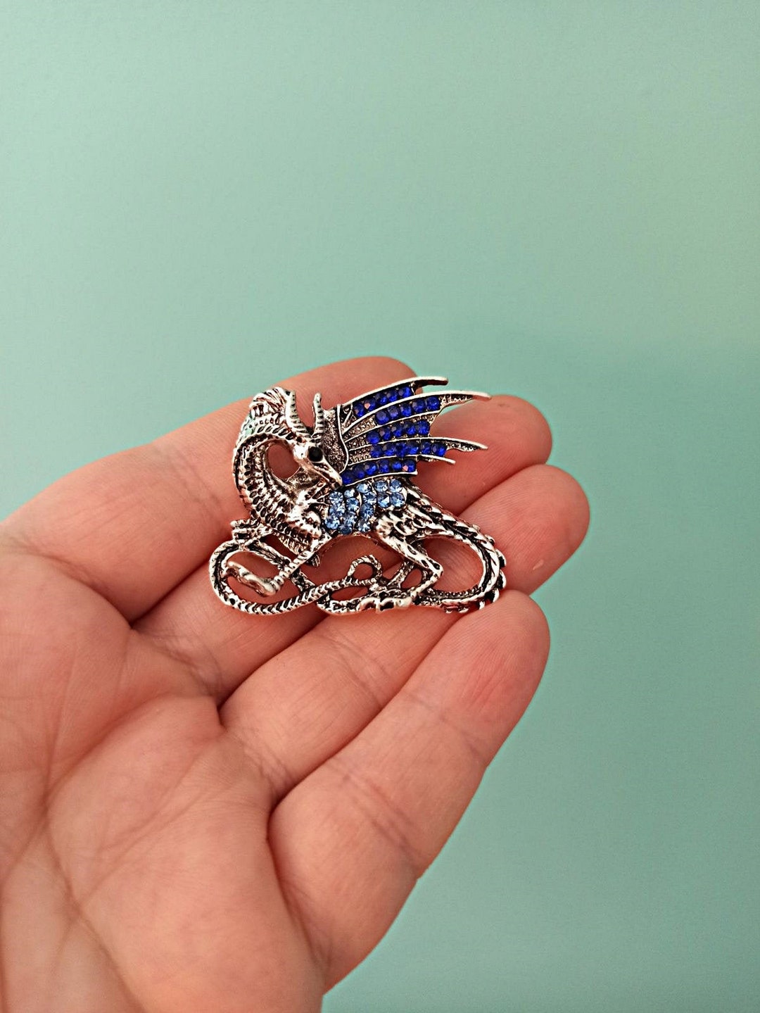 Silver Magic Dragon Needle Minder: Handmade Sewing Accessory - Etsy