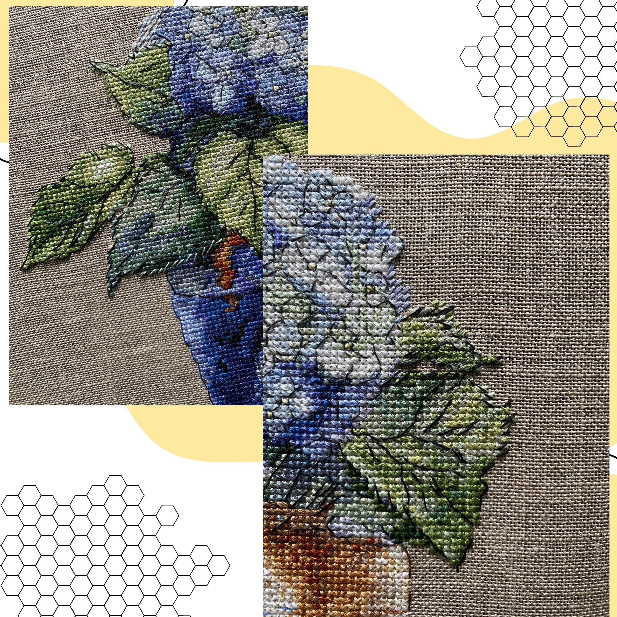 Hydrangea Cross Stitch Pattern Hydrangea Embroidery PDF Hydrangea ...
