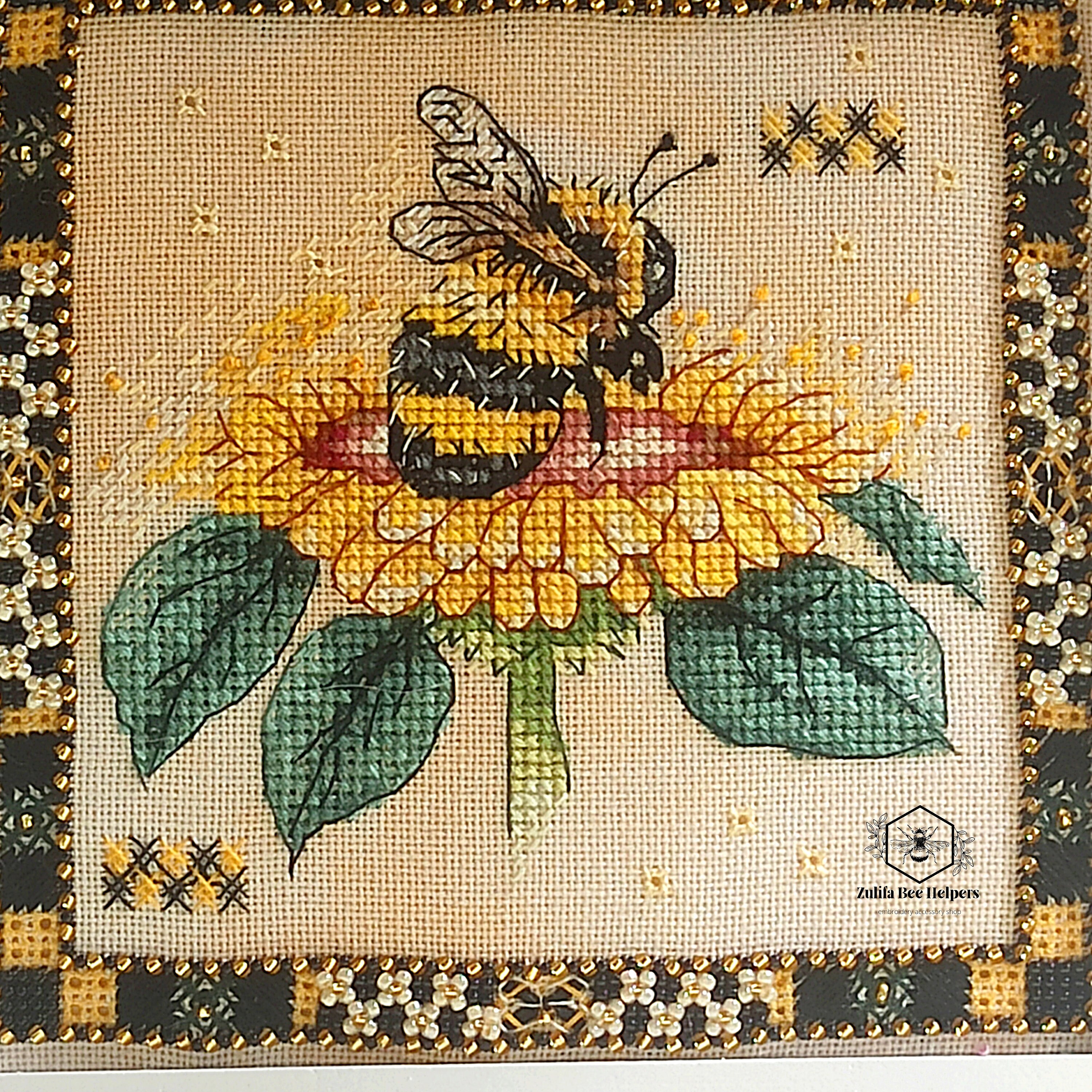 Digital Cross Stitch Pattern Bee PDF Sampler Happy Bee Pattern Chart ...