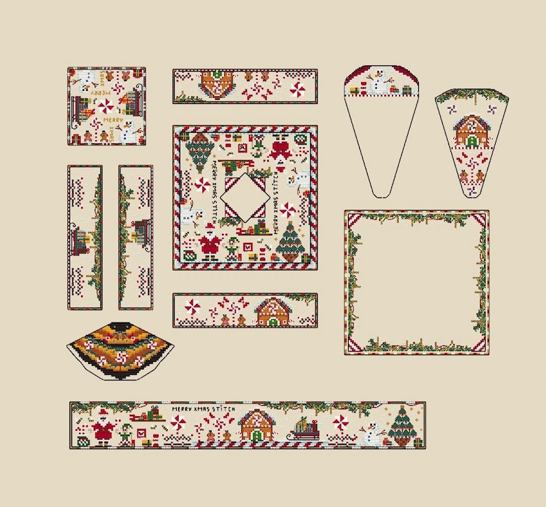 Сross Stitch Christmas Pin Cushion Gingerbread House PDF Pattern ...