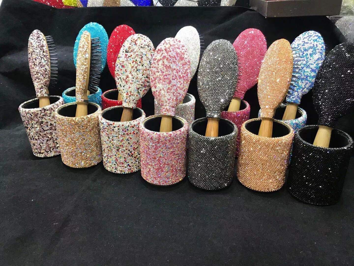 Hand Inlaid Rhinestone Hair Brush - Etsy