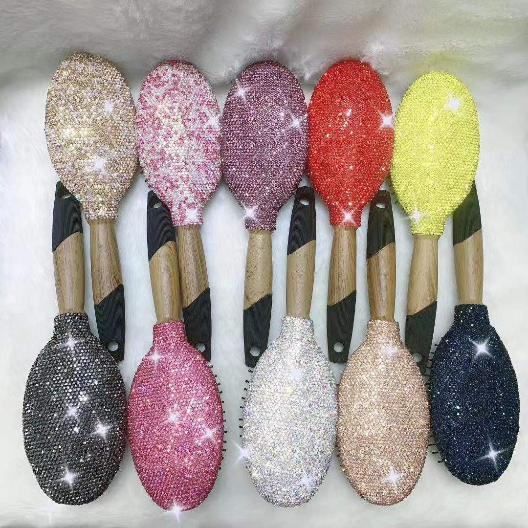 Hand Inlaid Rhinestone Hair Brush - Etsy