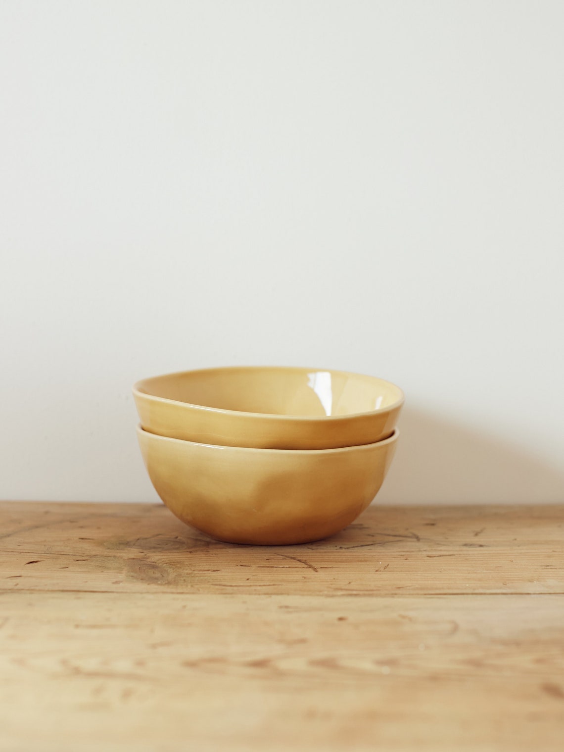 Set of 2 Everyday Bowls in Dijon - Handmade Pottery - Breakfast Bowl ...