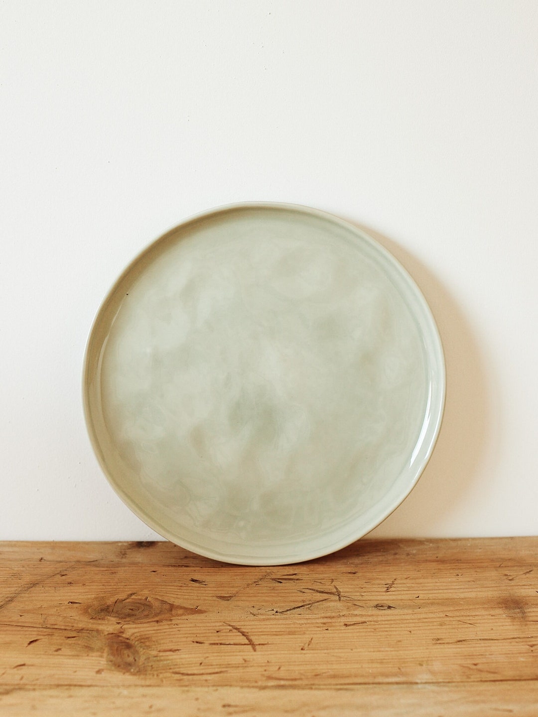 Set of 2 Large Plates in Seaglass - Blue Plate - Hand Made Pottery ...
