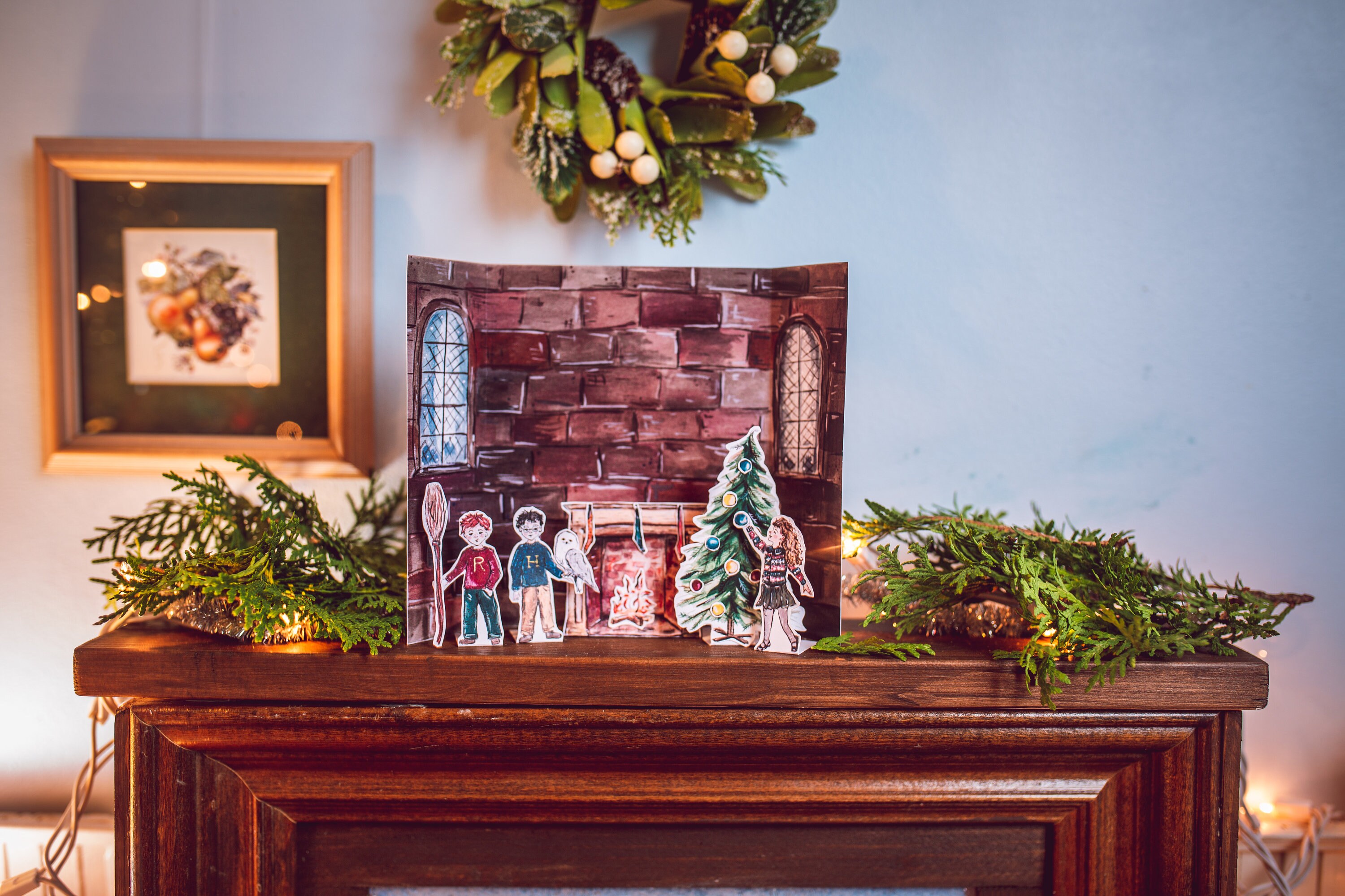 Magical Cut-out Scene // Christmas in the Common Room | Etsy