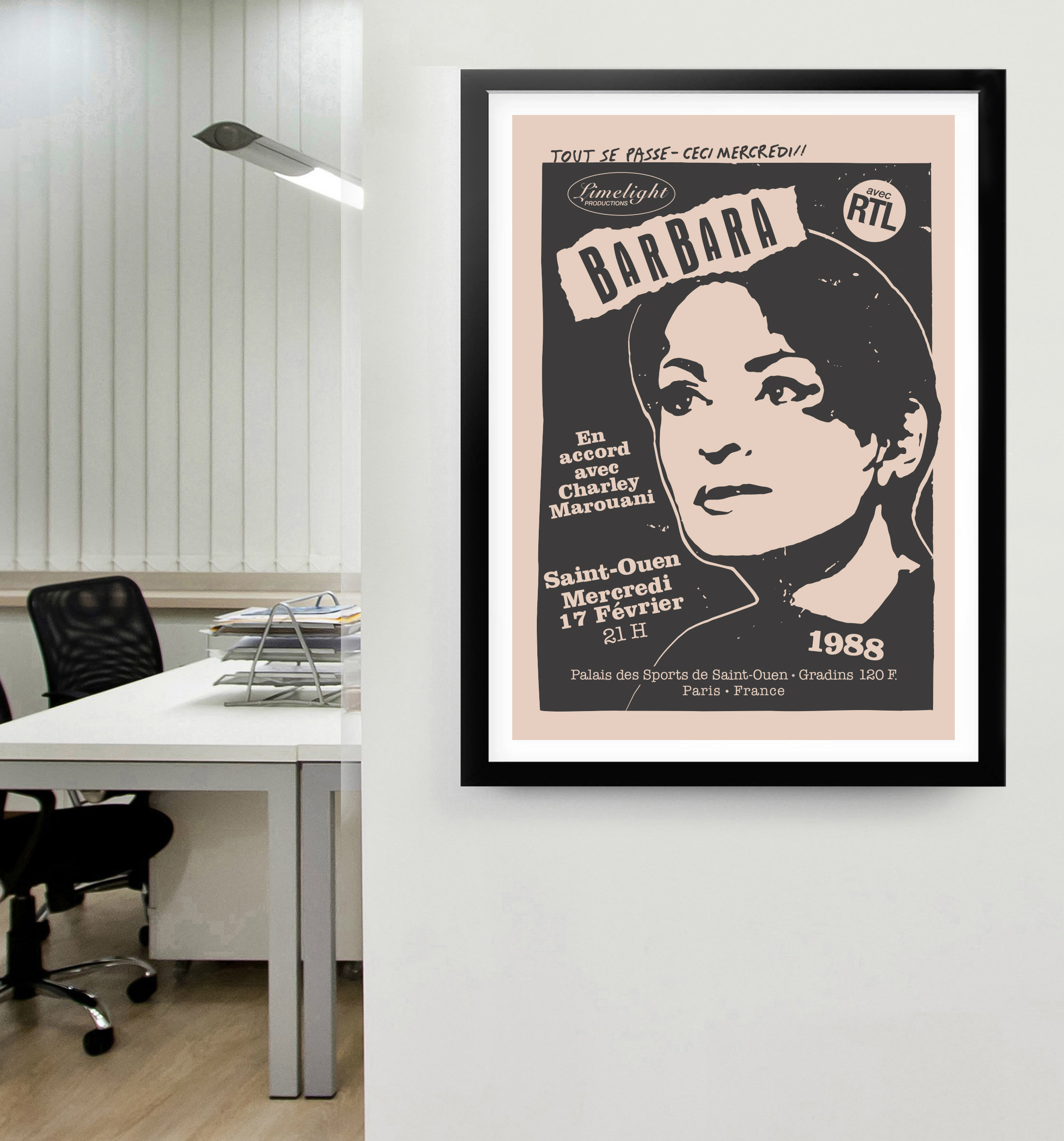 French music Poster - Barbara Poster 1988, Barbara - Monique Andre Serf Poster sold by ...