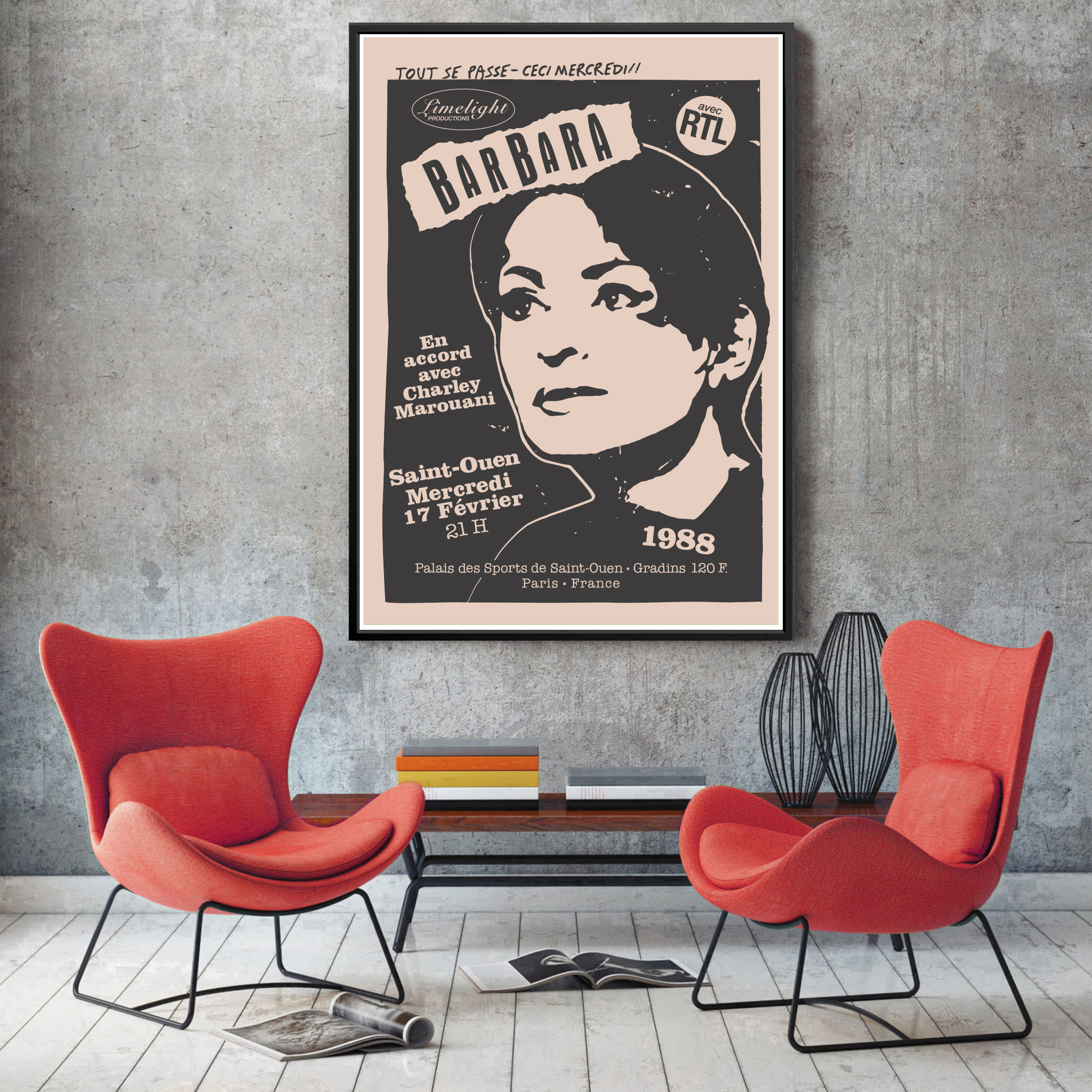 French music Poster - Barbara Poster 1988, Barbara - Monique Andre Serf ...