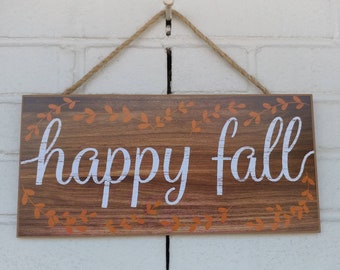 Happy fall sign | Etsy
