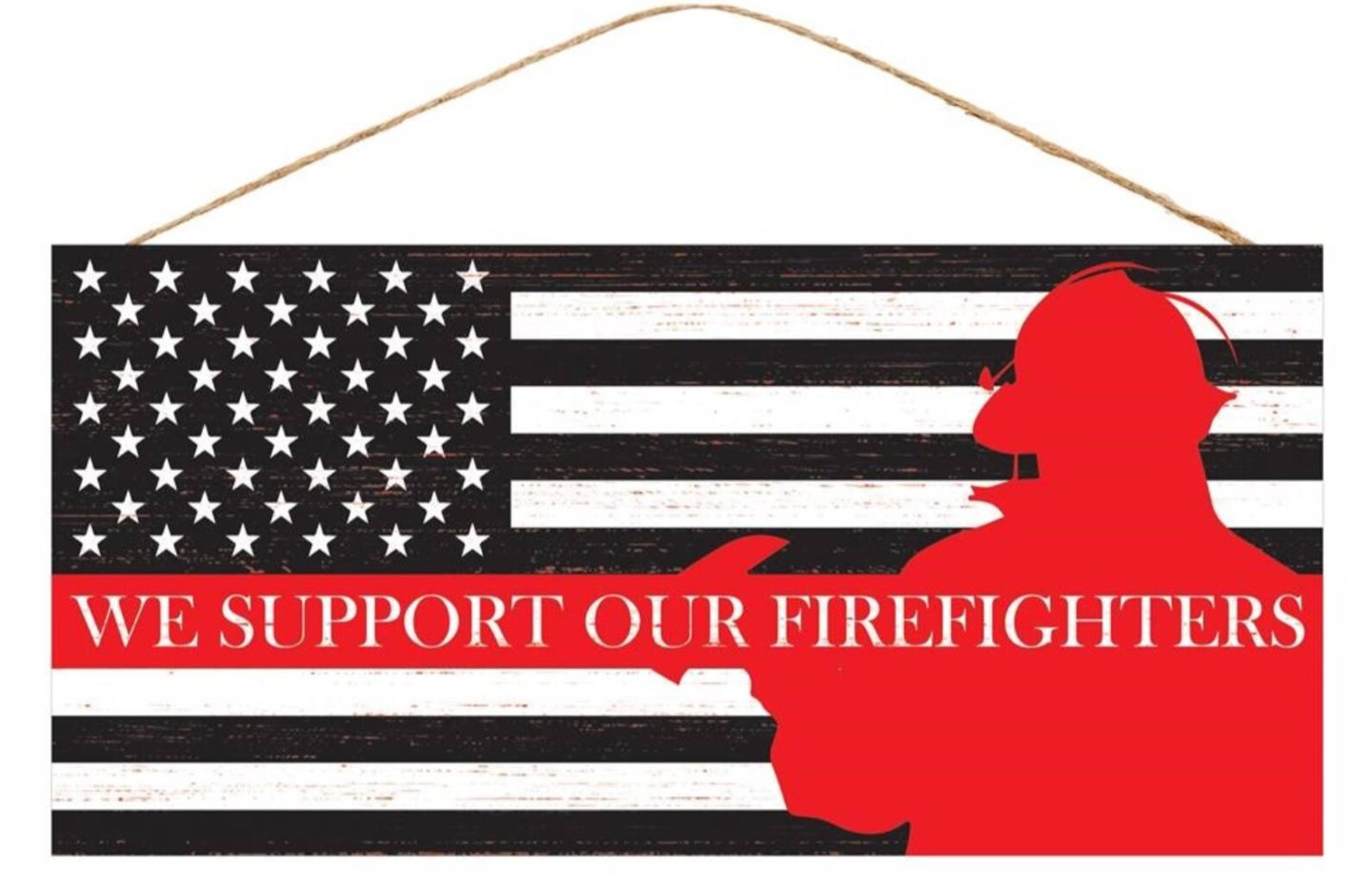 We Support Our Firefighters Wreath Sign - Wreath Enhancer - Fireman ...
