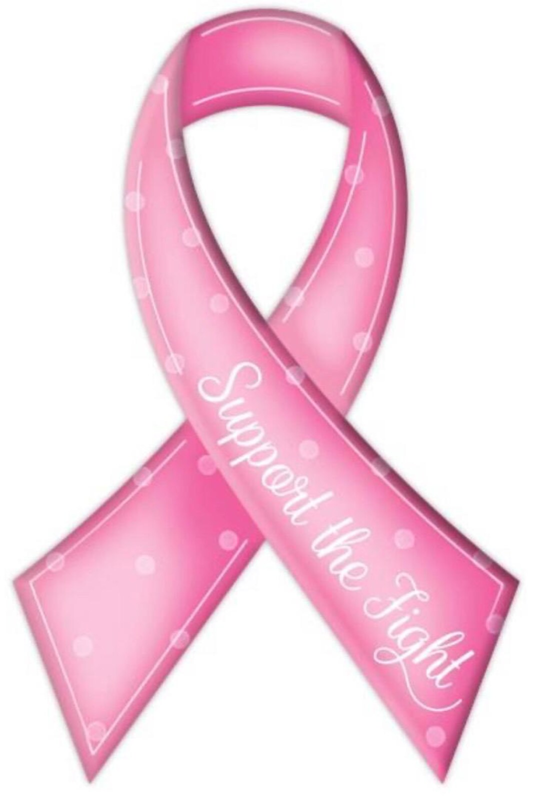 12.25” Metal Embossed Support the Fight Breast Cancer Awareness Ribbon ...