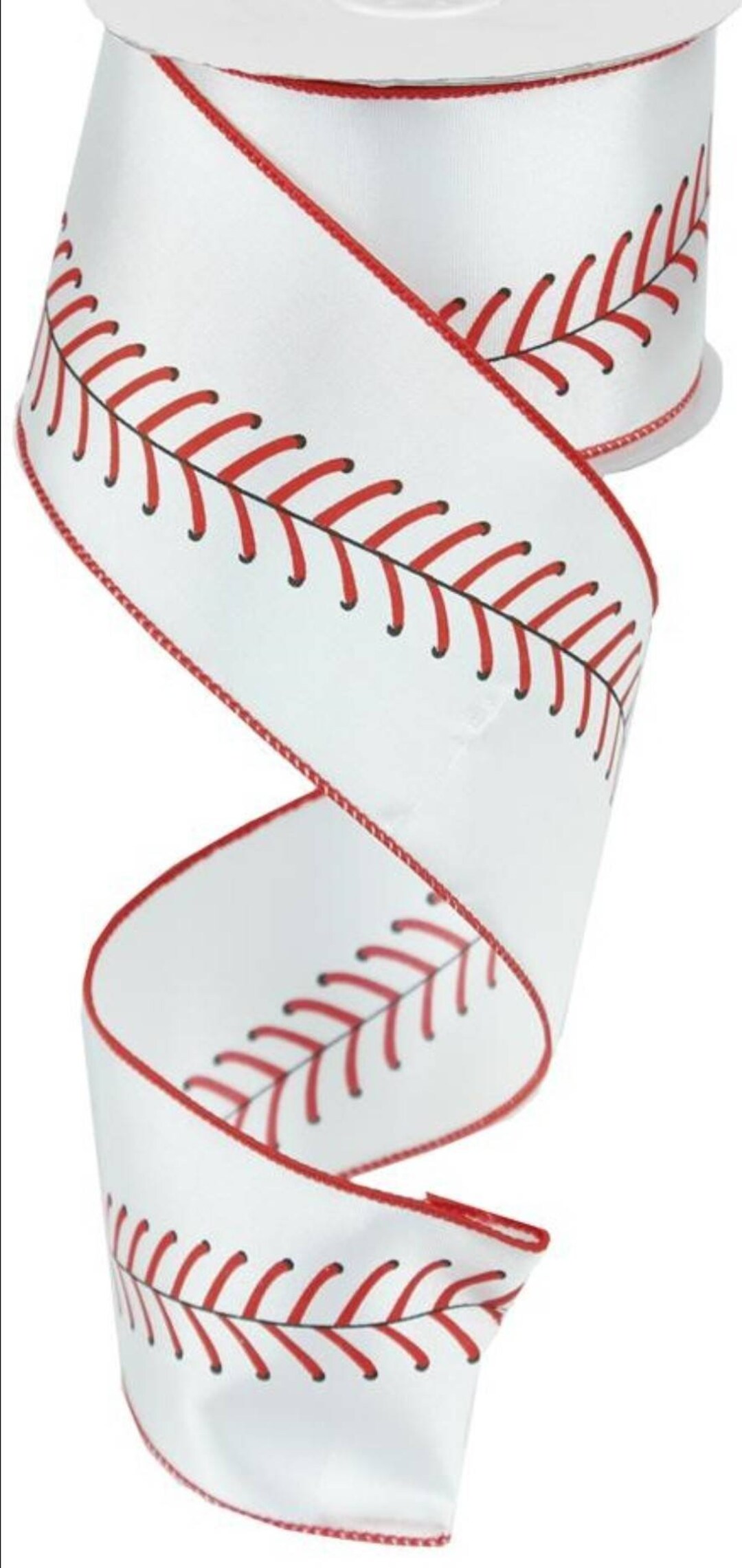 FREE SHIPPING - 10 Yards - 2.5" Wired Baseball Stitching Ribbon ...