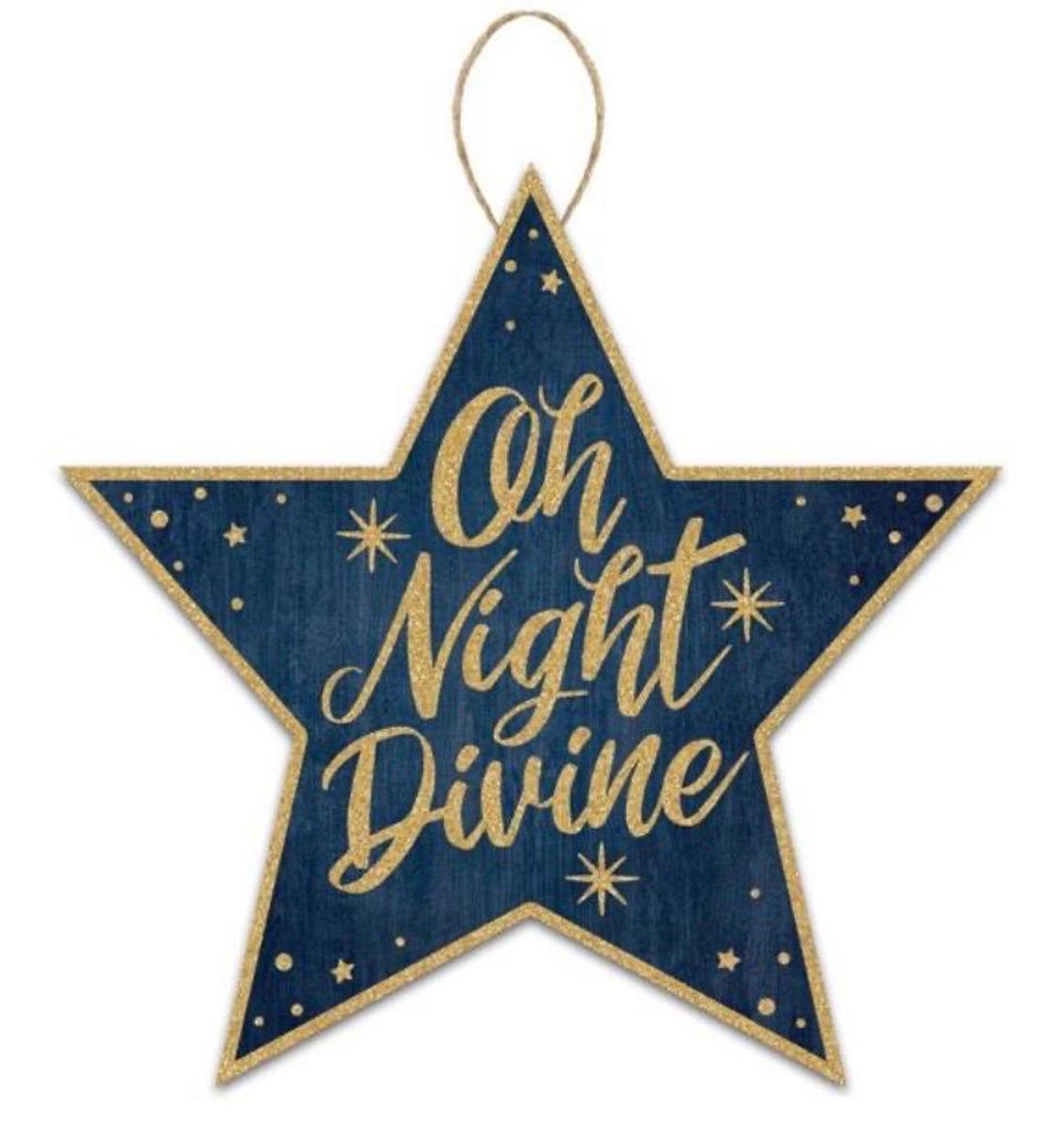 12”x11.75” O Night Divine Star Wreath Sign - Etsy