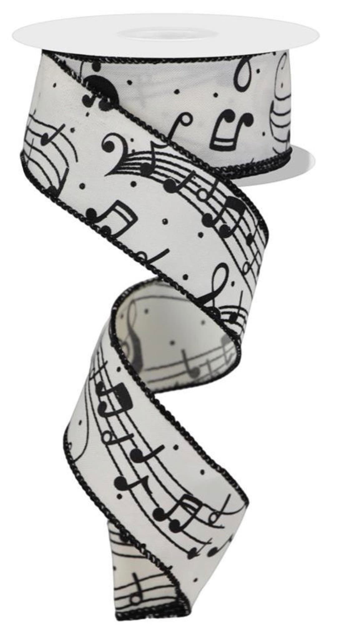 Wired Black and Cream Musical Note Ribbon- 1.5”x10 Yards - Etsy