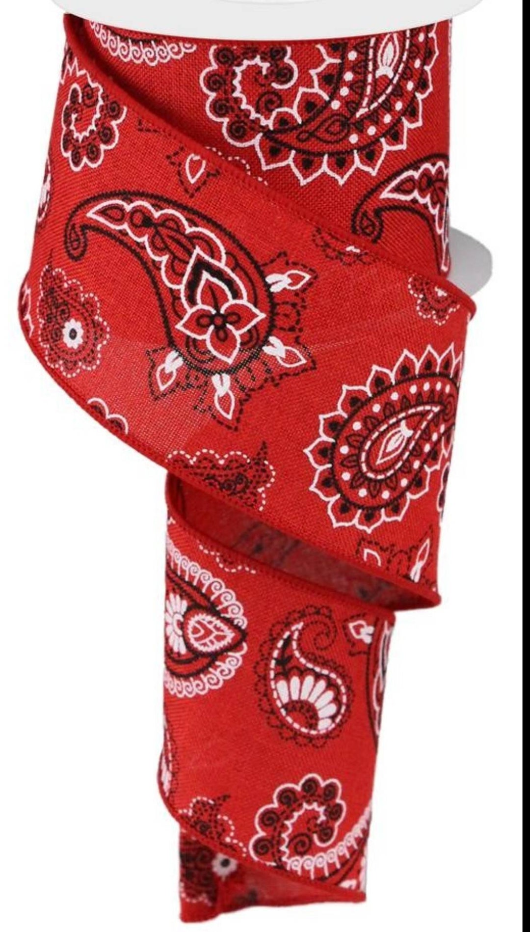 FREE SHIPPING 2.5 Wired Red Bandana Ribbon Western Ribbon 10 Yards - Etsy