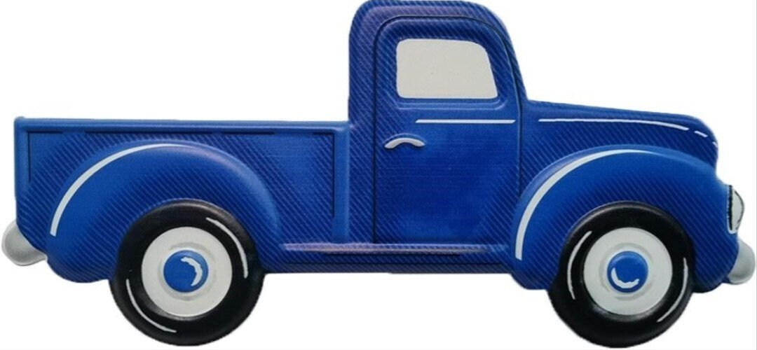 12"x5.5" Embossed Metal Royal Blue Truck Wreath Sign - Patriotic Wreath ...