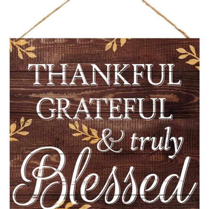Grateful Thankful Blessed Sign - Etsy