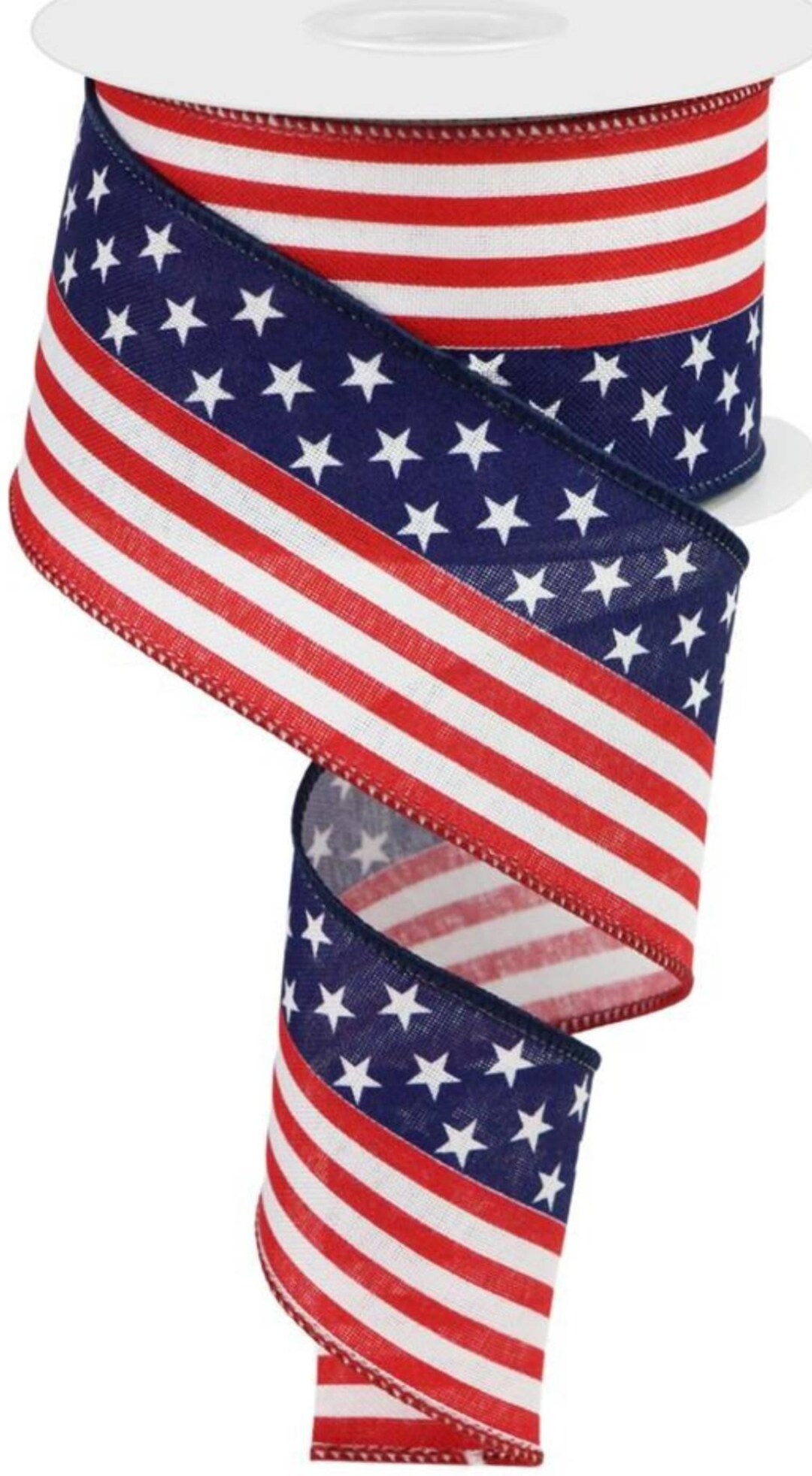 FREE SHIPPING - 10 Yards - 2.5" Wired American Flag Ribbon - Patriotic ...