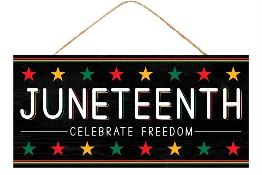 12.5"x6" Juneteenth Wreath Sign - Juneteenth Celebration - Juneteenth ...