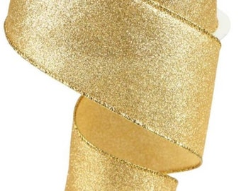 Gold Glitter Ribbon - Etsy