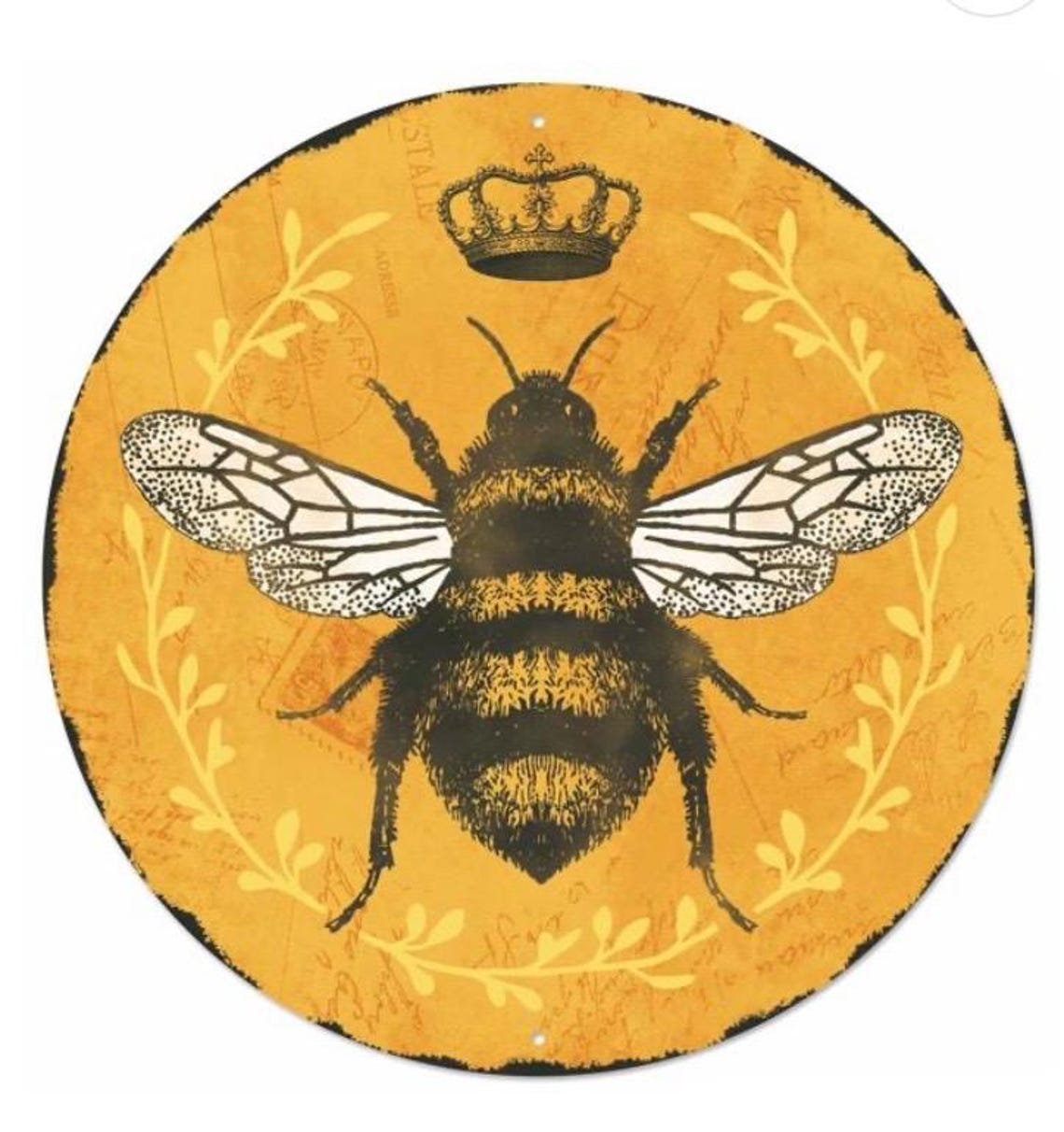 12" Round Metal Queen Bee Wreath Sign - Etsy