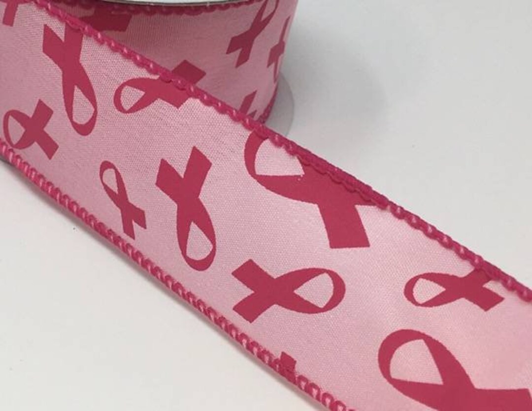 50 Yards 1.5 Wired Satin Pink Breast Cancer Awareness Ribbon - Etsy