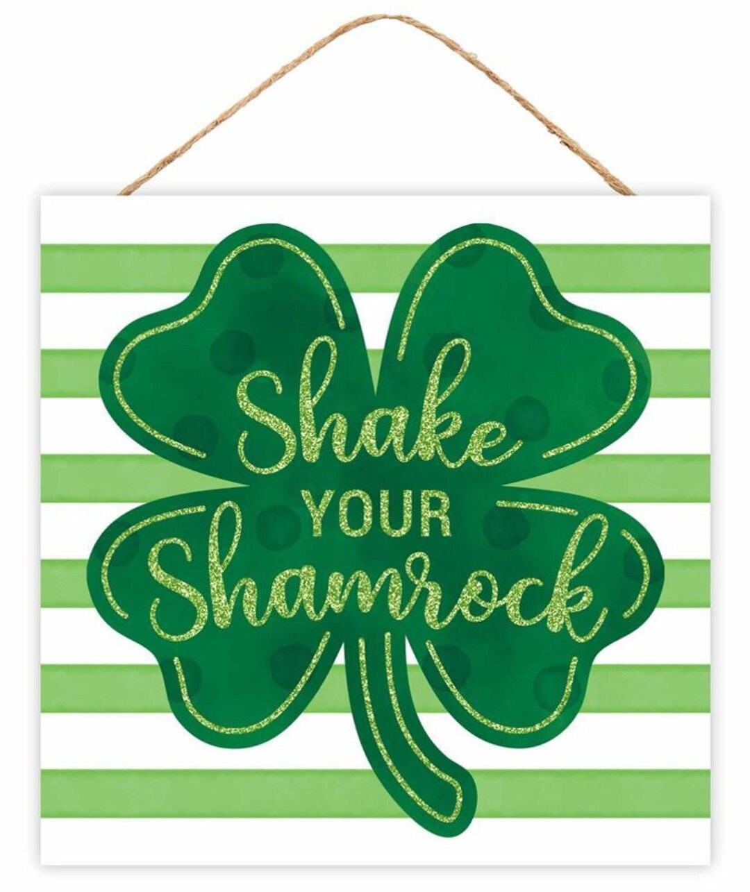 10" Square Shake Your Shamrock St Patrick's Day Wreath Sign With ...