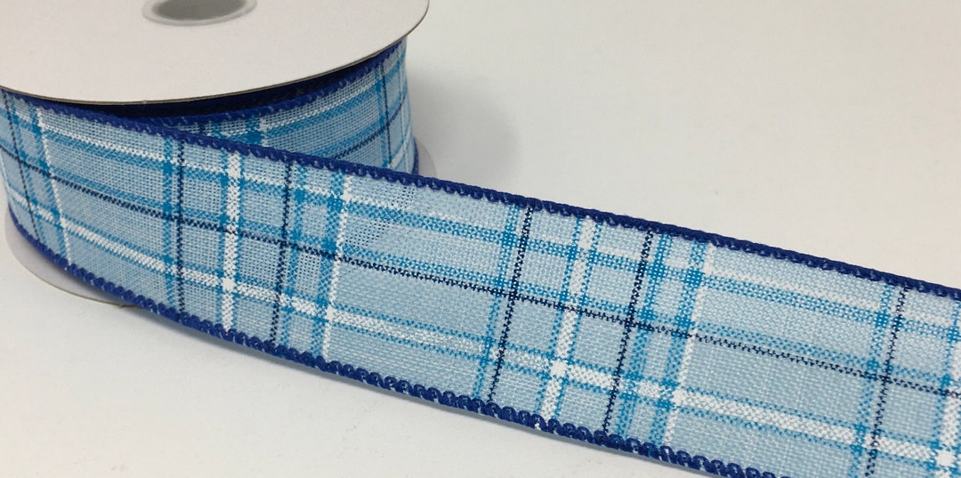 FREE SHIPPING 1.5 Blue and White Check Ribbon Spring Ribbon Summer ...