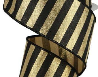 1" & 2. 5" Black Velvet Ribbon W/metallic Gold Trim - Etsy