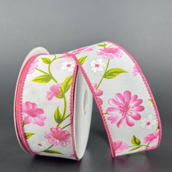 Pink Floral Ribbon - Etsy
